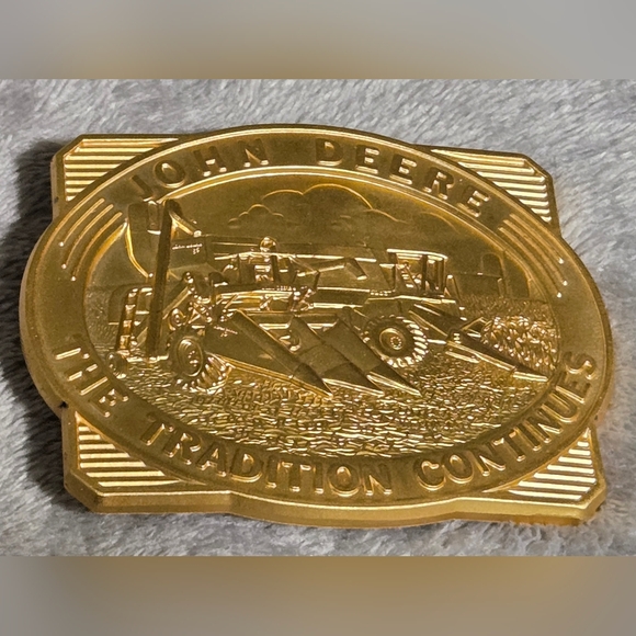 John Deere | Accessories | Vtg John Deere Gold Collectors Belt Buckle ...